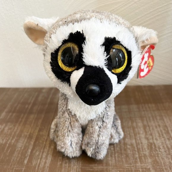 Ty | Toys | New Ty Beanie Boos 6 Tall Linus Grey And White Lemur Plush ...